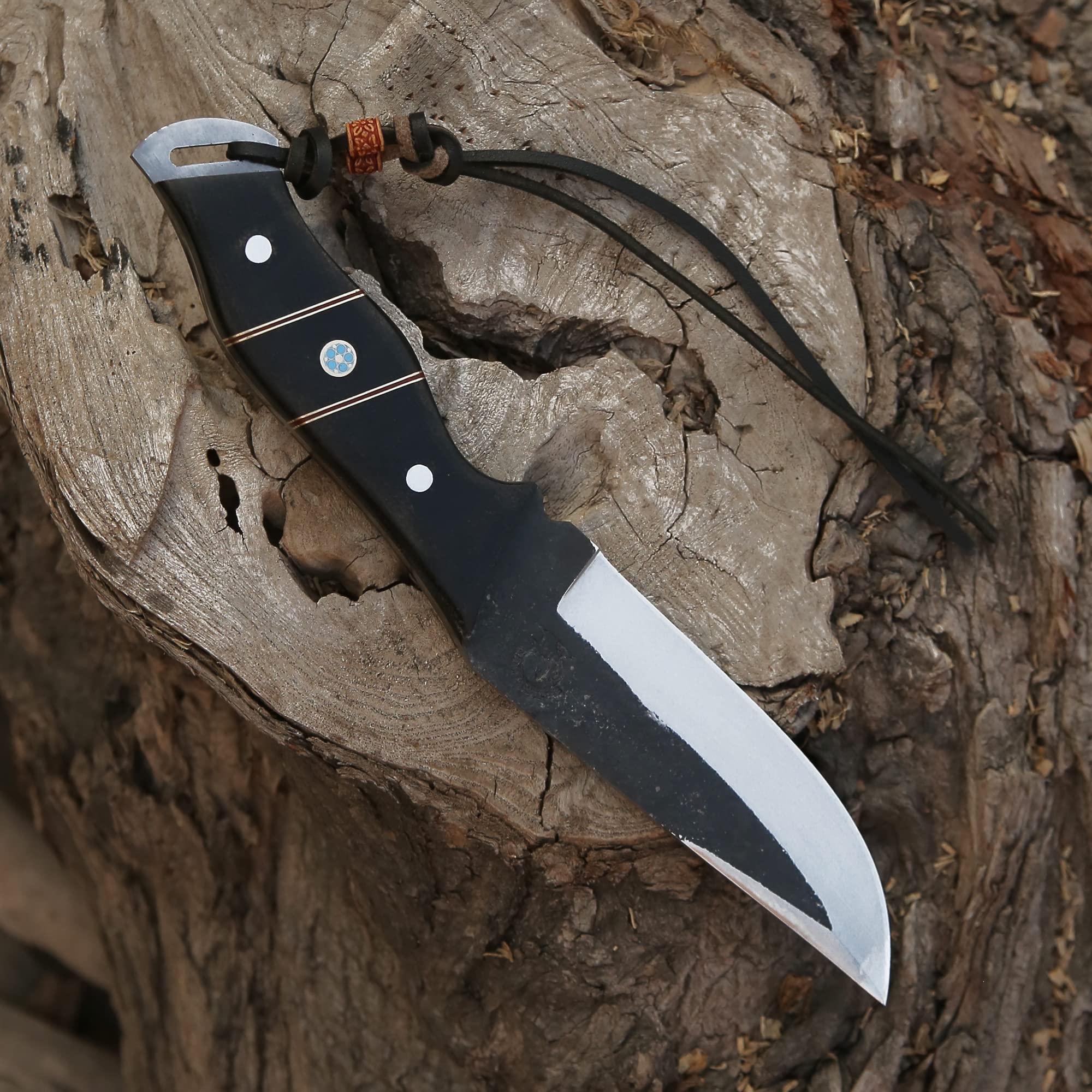 BLACK WOLF KNIVES Hunting Knife High Carbon 1095 Steel G10 handle, sharp and durable edge perfect grip with Leather Sheath β BW-4163