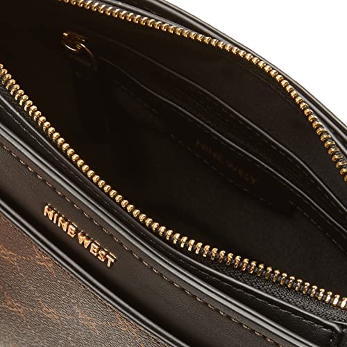 NINE WEST womens Brooklyn Jet Set CROSSBODY, Brown/Black, One Size US