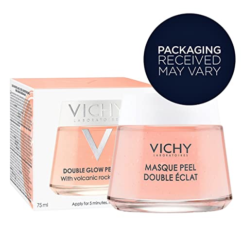 Vichy Mineral Double Glow Peel Face Mask with Exfoliating AHA Fruit Acids, Oil-Free Face Mask to Refine and Illuminate Skin, Paraben-Free