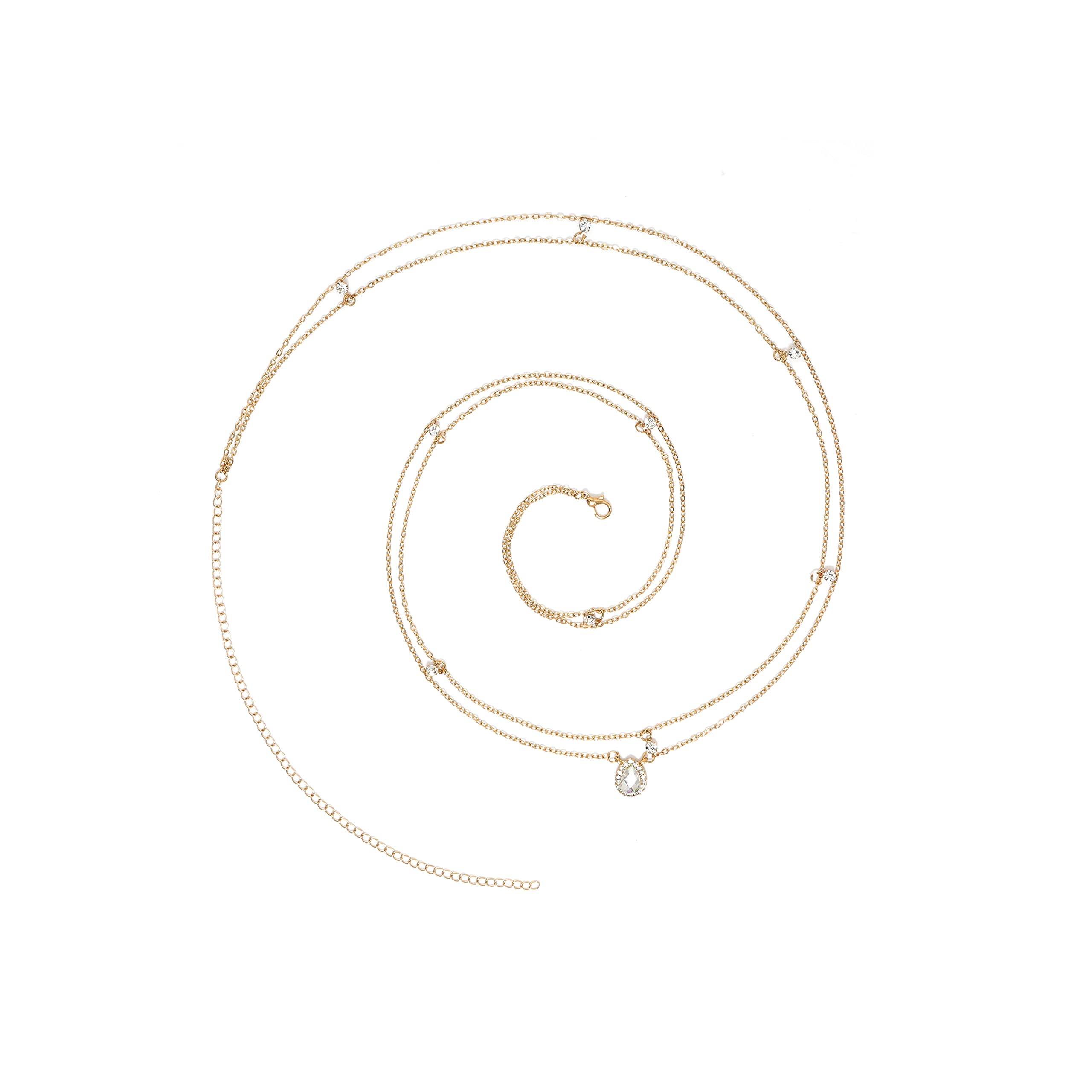 Bohend Boho Layered Waist Chain Gold Beads Belly Chain Beach Chain Body Accessories for Women and Girls