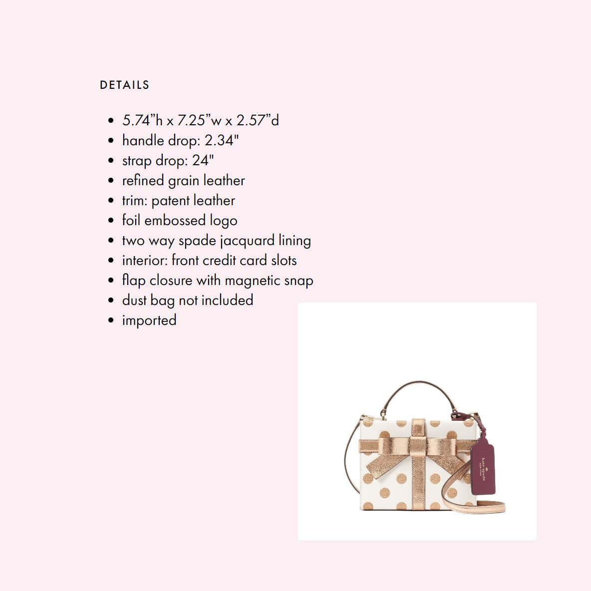 Kate spade new york Wrapping Party Gift Box Crossbody (Parchment Gold)