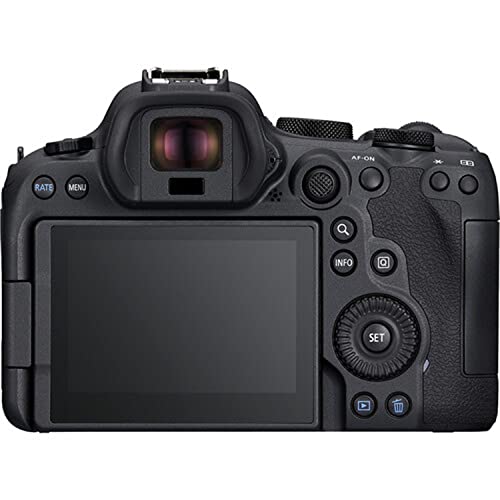 Canon EOS R6 Mark II Mirrorless Camera with RF 24-105mm STM Lens + EF 75-300mm III Lens + RF 50mm f/1.8 STM + Accessories Including: 2X 64GB Memory Cards + TTL Flash, Extra Battery, Case & More