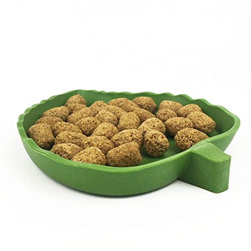 DIEWU Leaf Shape Bowl for Reptile, Food Water Bowl Plate Dish for Tortoise Snake Crawl Pet Drinking and Eating(S)