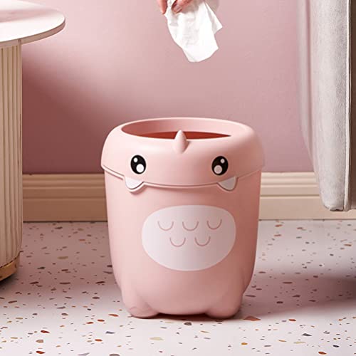 FOMIYES Trash Cans Rainbow Basket Plastic Garbage Can Trash Can Cartoon Garbage Bin Wastebasket Garbage Waste Basket with Pressure Ring for Home Kitchen Bathroom Cute