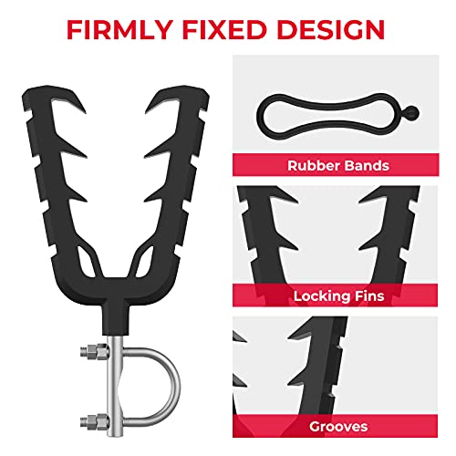 kemimoto ATV Gun Mount, Gun Holder for ATV, Bow Tools Rack with Rubber Straps Compatible with ATV Mobility Scooter Hunting Bike Shooting Carts
