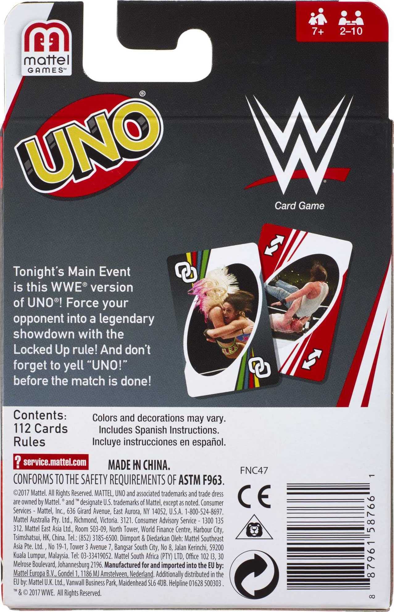 Mattel Games UNO Card Game, Matching WWE Superstars, for 2 to 10 Players Ages 7 Years and Older