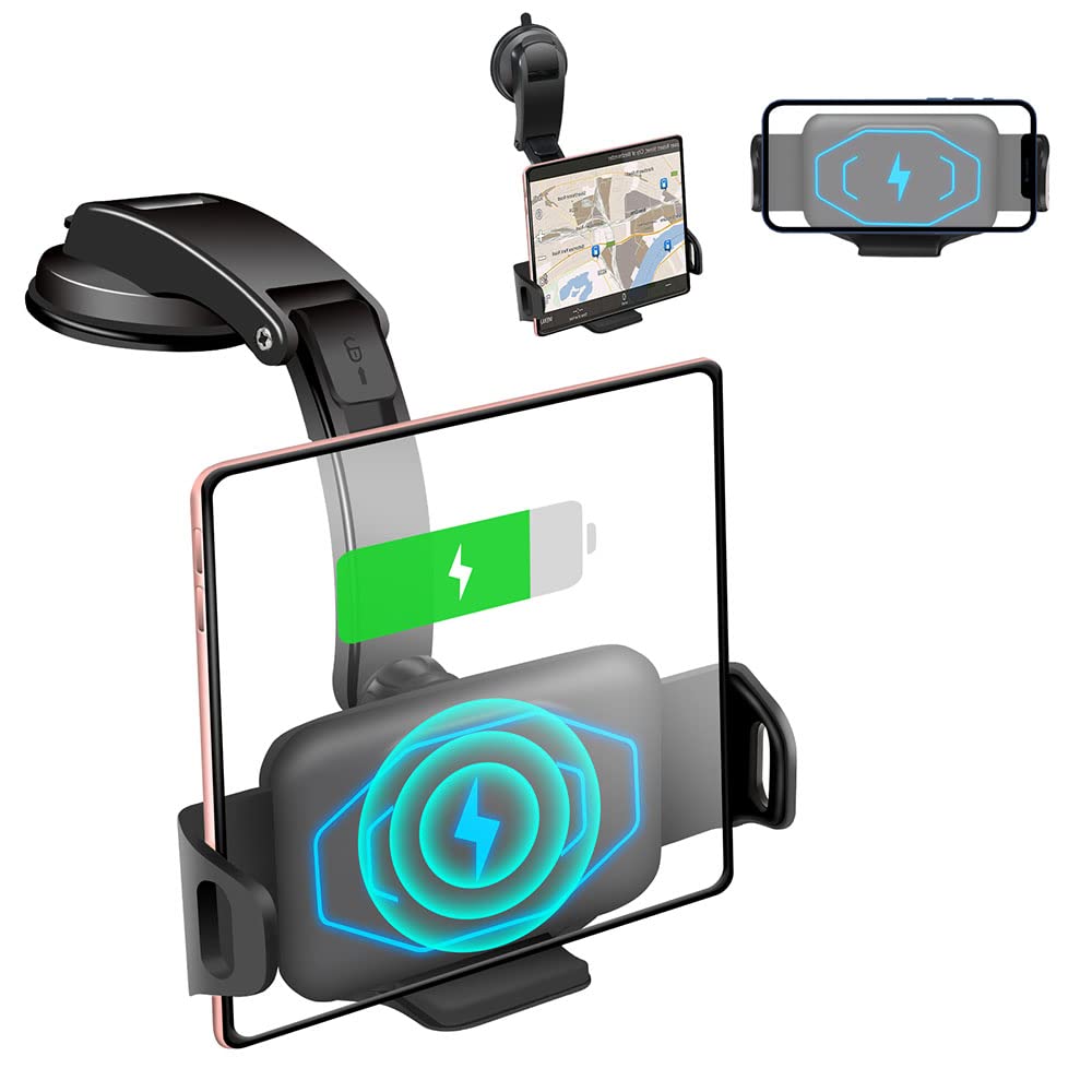 FULNEY Wireless Car Charger Mount, 15W Car Wireless Charger Holder for Air Vent & Dashboard, Compatible with Galaxy Z Fold 4/3/2/iPhone 14/13/12/11/X/8 Series/Samsung S22 Ultra/Note20