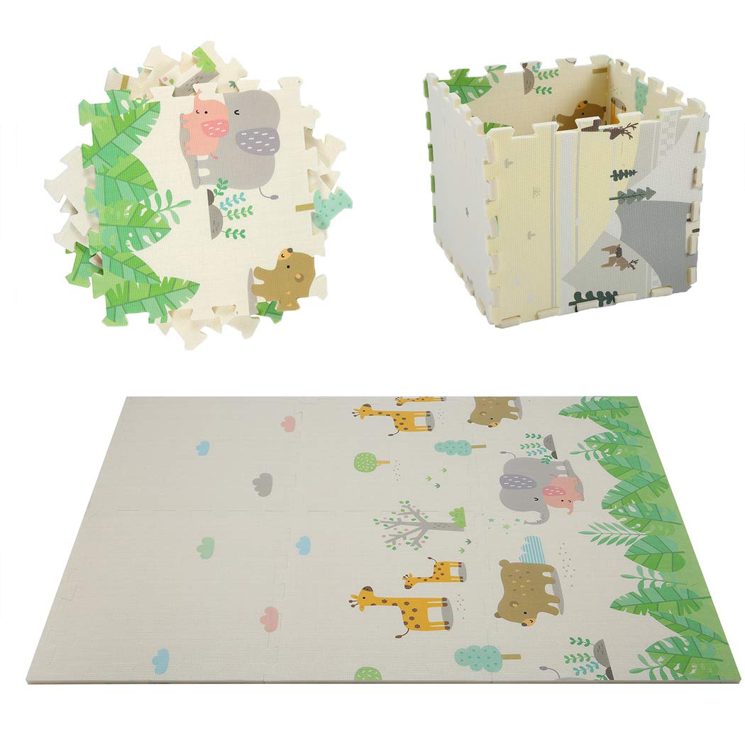 Baby Puzzle Play Mat Portable Splicing Crawling Mat Waterproof Extra Thick Foam Playmat Non-Slip Durable Rebound Puzzle Mat Play Mat for Infants, Toddlers, Kids