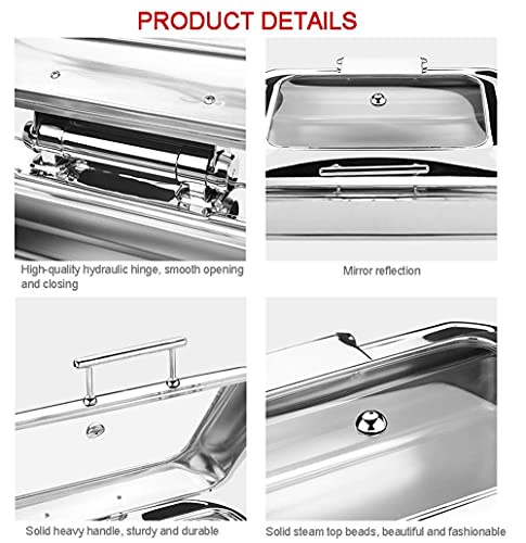 Food Warmers for Parties Buffets Electric, Stainless Steel Buffet Server and Warming Tray, 9L, Chafing Dish Buffet Set - Adjustable Temperature + Hot Plate Electricgn 1/3