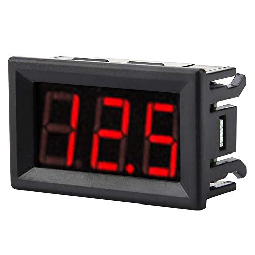 Digital Voltmeter, 3 Wire LED Panel Digital Display Voltage Meter with Reverse Protection DC 0-100V Red Blue Green Yellow(Red)
