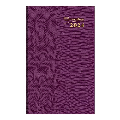 Brownline 2024 Traditional Weekly Pocket Planner, Appointment Book, 12 Months, January to December, Perfect Binding, 4.75" x 3", Assorted Colors (CB303.ASX-24)