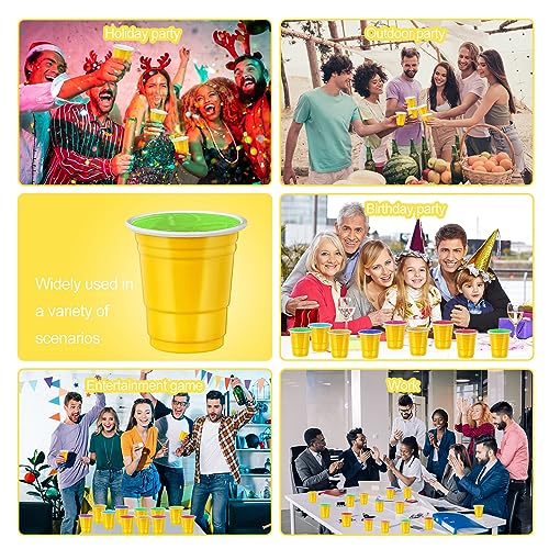 cssopenss 500 pcs 2 oz Plastic Shot Glasses yellow shot glasses disposable 2 oz yellow solo cups for drinking Tastings served Snacks Jello Tastings and Samples