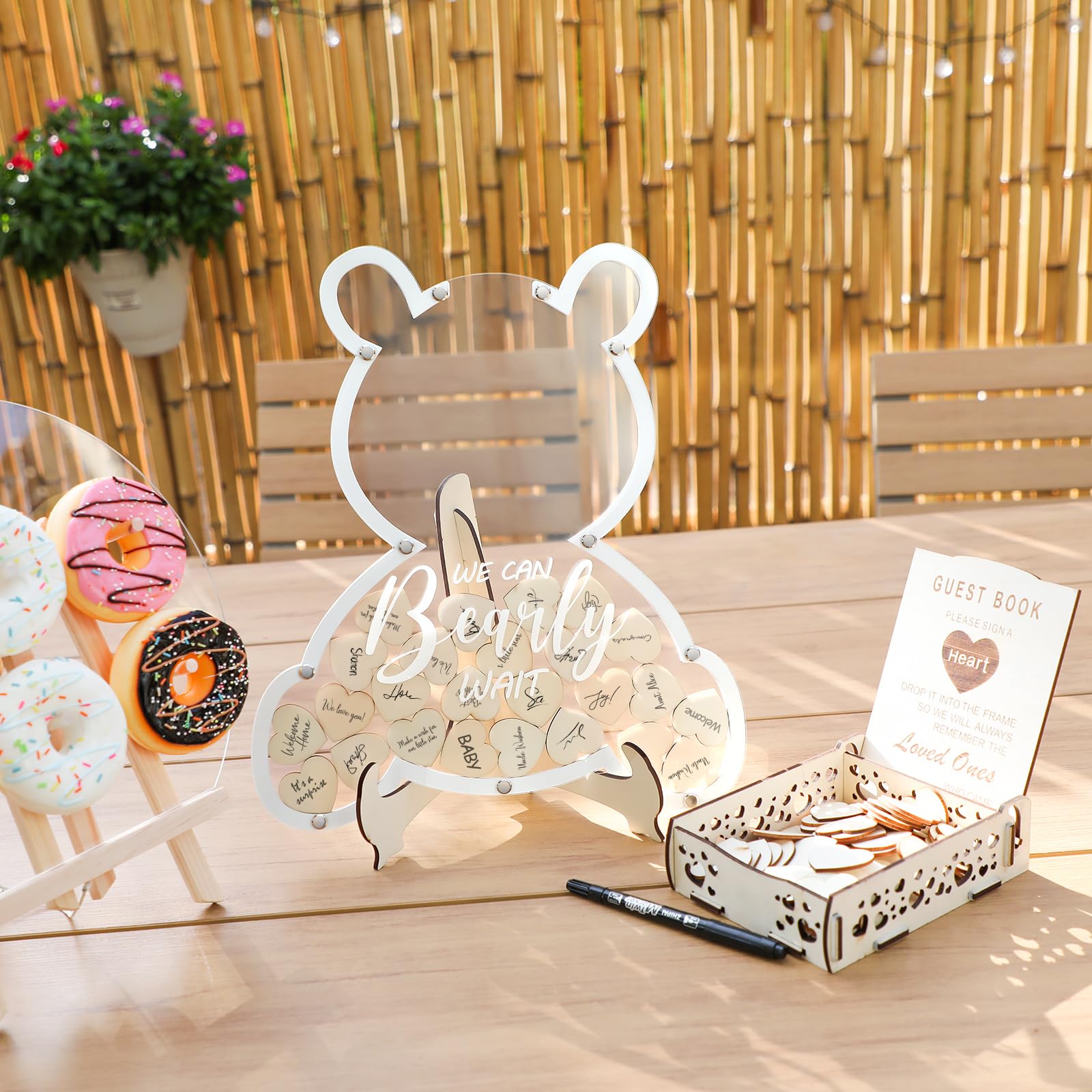 Fonder Mols Baby Shower Guest Book Alternatives - We Can Bearly Wait Baby Shower Decorations- Bear Party Reception Table Centerpiece Supplies (for 80 Guests)