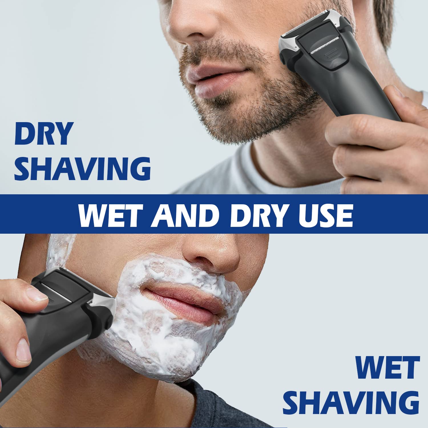 DSP® Electric Cordless Foil Razors for Men Rechargeable Wet & Dry Shavers with Pop-Up Trimmer & IPX 6 Waterproof & LED Display