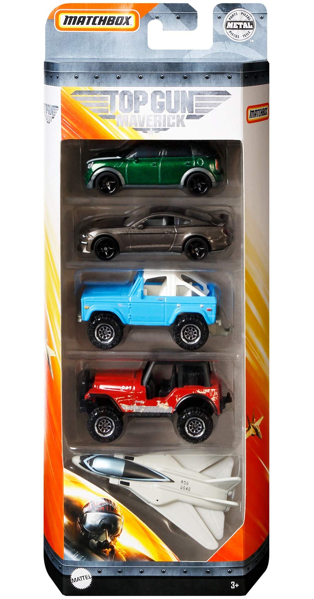 Matchbox Top Gun: Maverick 5-Pack of Vehicles & Planes for Kids 3 Years Old & Up, Authentic Design for Collectors
