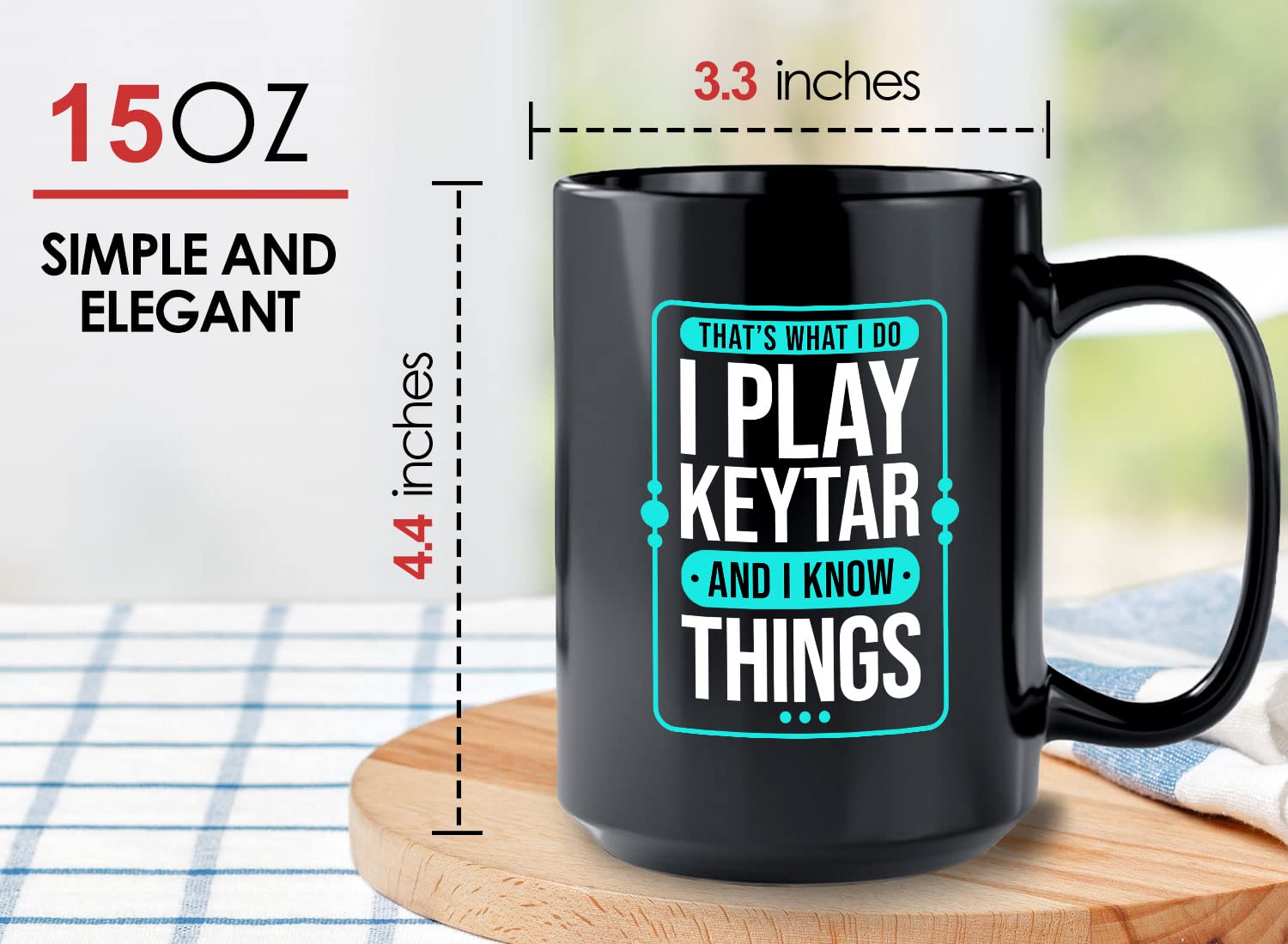 Bubble Hugs Keytar Coffee Mug 15oz Black - That's What I Do I Play Keytar - Keytar Player Music Musician Instrument Song