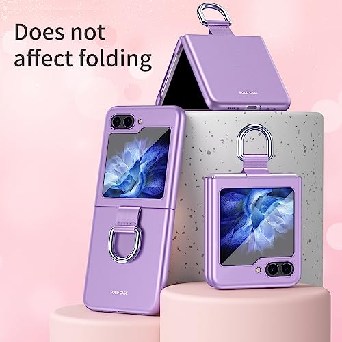 Kowauri for Samsung Galaxy Z Flip 5 5G Case with Ring,Slim Anti-Fall Shockproof Protective Phone Cover Case for Samsung Galaxy Z Flip 5 5G 2023 (Green)