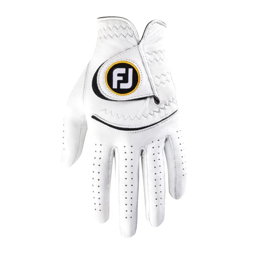 FootJoy Men's StaSof Golf Glove, White, Cadet X-Large, Worn on Left Hand