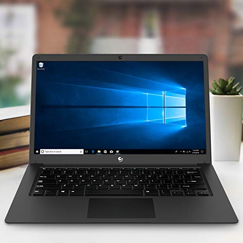 Ematic 14.1" Laptop PC with Intel Atom Quad-Core Processor, 4GB Memory, 32GB Flash Storage and Windows 10, Black (Ewt147), 14-14.99 inches