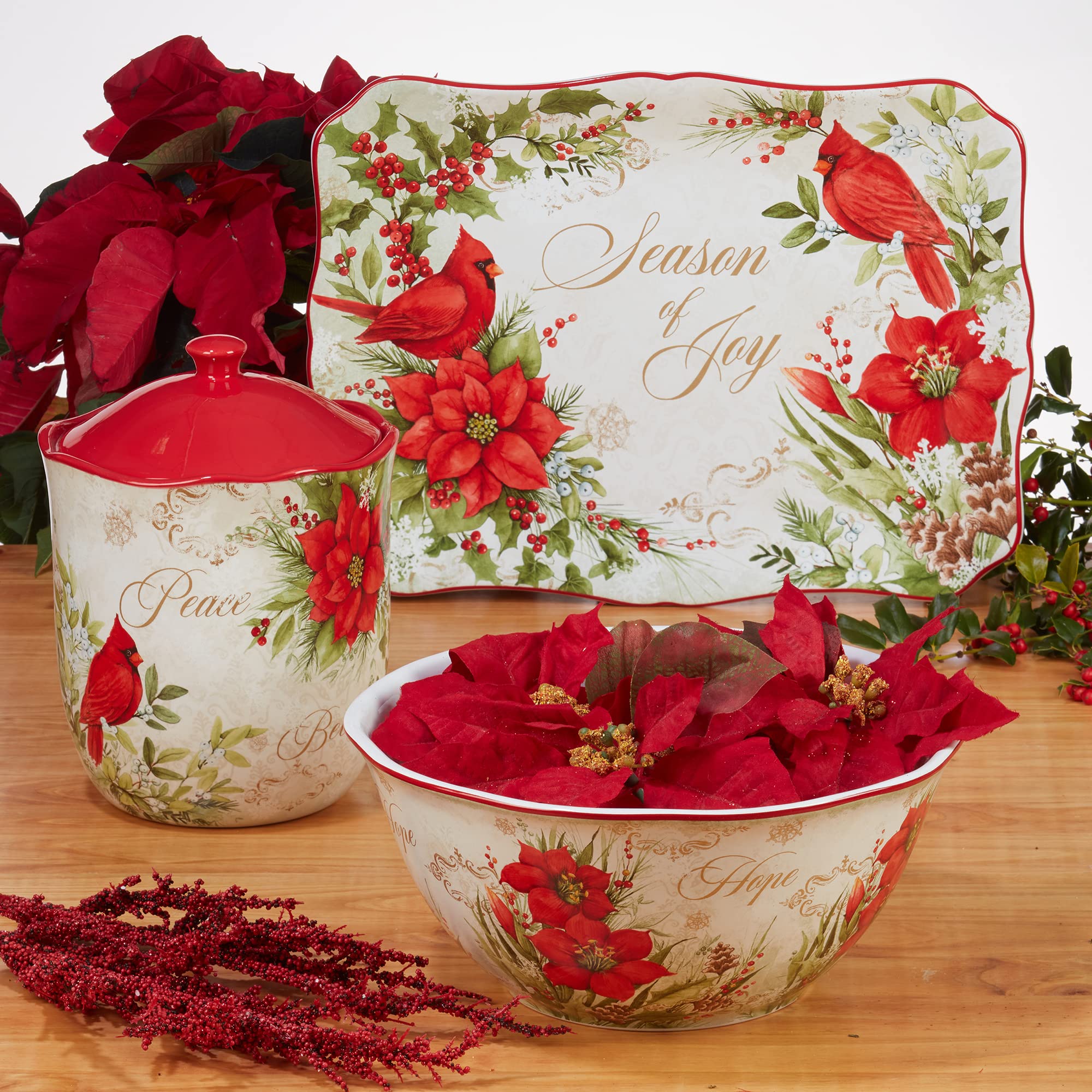 Certified International Winter's Medley 8" Soup/Cereal Bowls, Set of 4