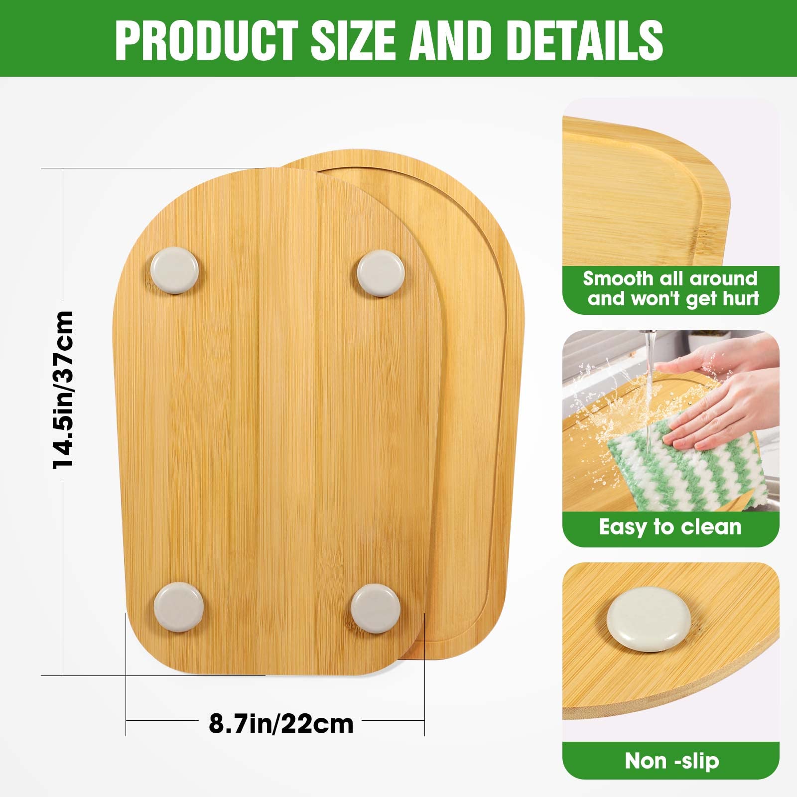 Bamboo Sliding Mat for Kitchenaid Mixer, Kitchen Countertop Storage Mover Sliding Caddy for Kitchen aid 4.5-5 Qt, Mixer Mover Slider Mat Kitchen Appliance Mat, Mixer Appliance Moving Tray (2 PCS)