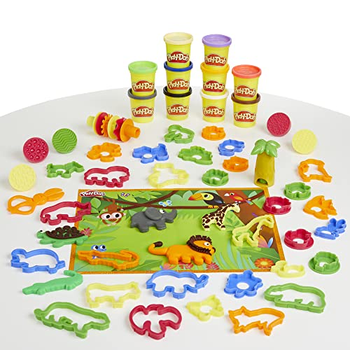 Play-Doh Animal Adventure Set, Arts and Crafts Toys for 3 Year Old Girls & Boys, 45 Tools, 10 Cans (Amazon Exclusive)