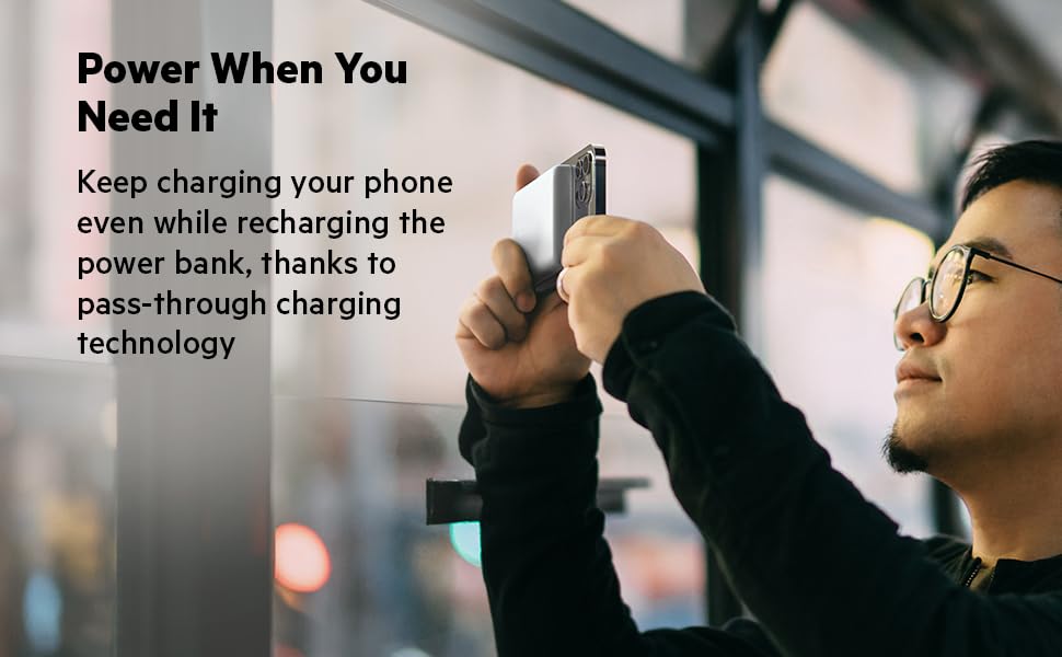 Belkin Wireless Power Bank w/MagSafe Compatible 7.5W Wireless Charging - Portable Magnetic Charging Bank - Compatible w/iPhone 15, 15 Plus, 15 Pro, 15 Pro Max, iPhone 14, AirPods, & More - White