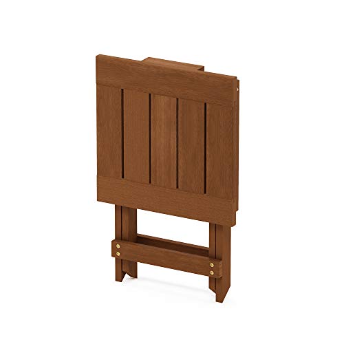 Furinno FG18556 Tioman Hardwood Patio Furniture Outdoor Folding Table Small, Natural
