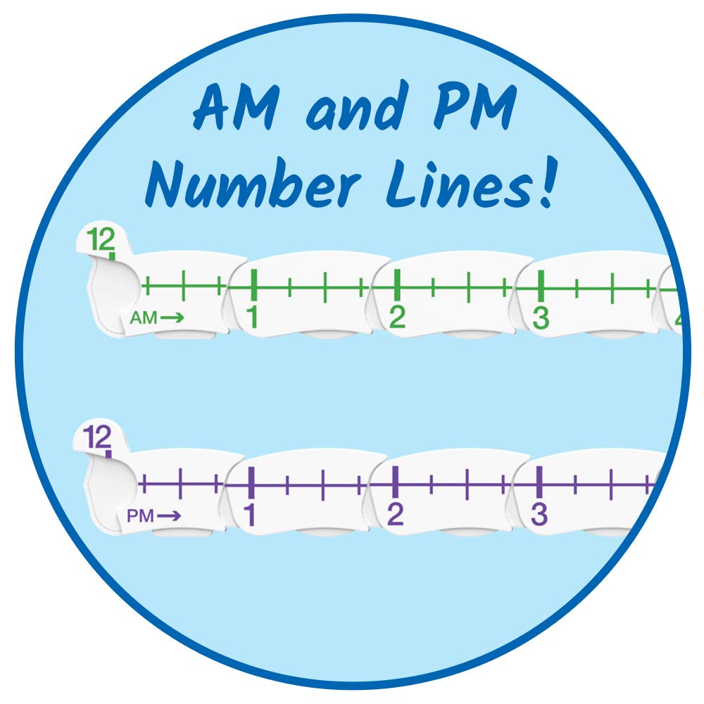hand2mind Advanced NumberLine Clock™ for Kids Learning to Tell Time, Math Manipulatives for Telling Time, Analog Clock for Kids Learning, Learning to Tell Time Clock, Homeschool Supplies (1 Pack)