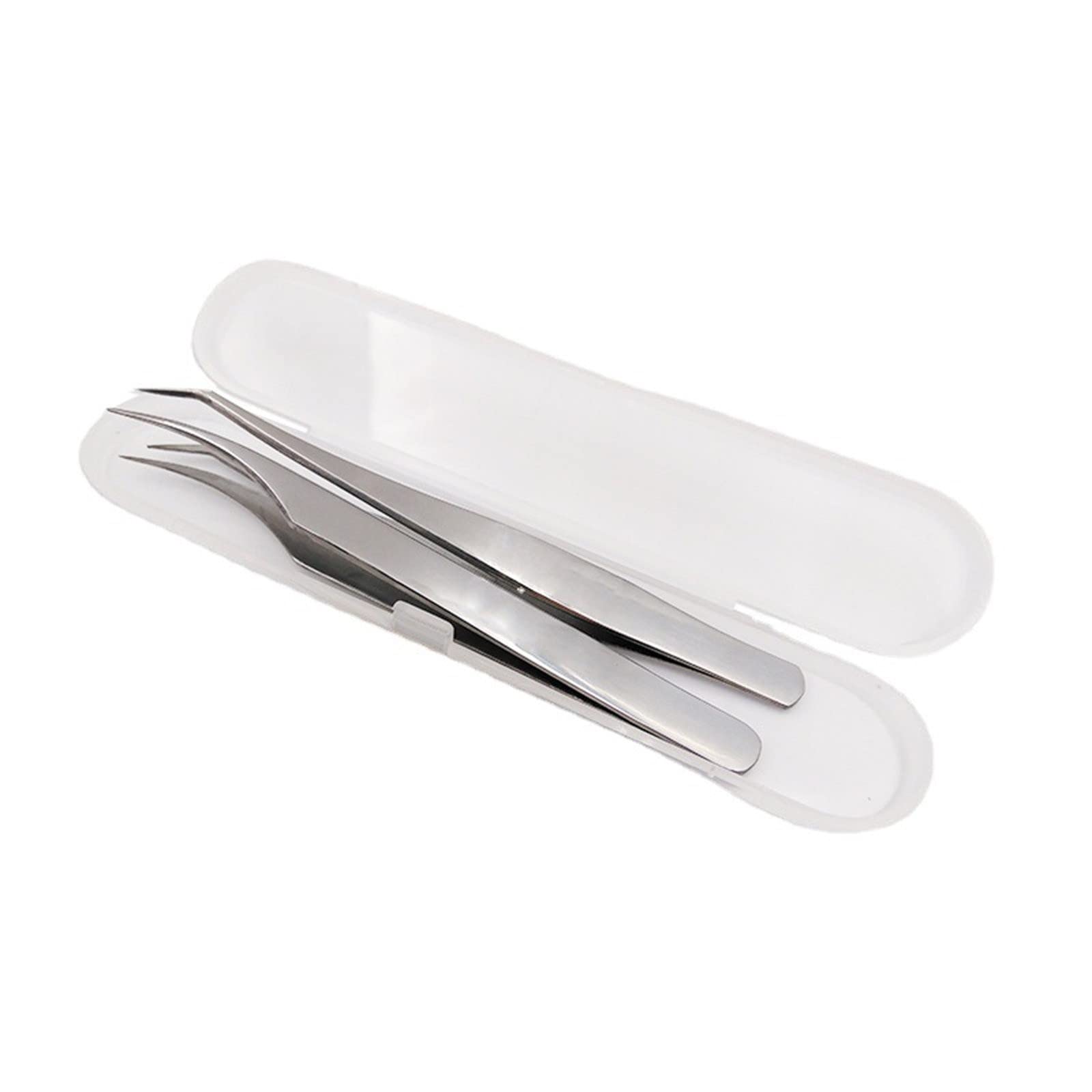 Eyelash Extension Tweezers Set of 2 pieces straight & curved Lash Extension Precision Tweezers, Professional Stainless Steel Precision Tweezers set