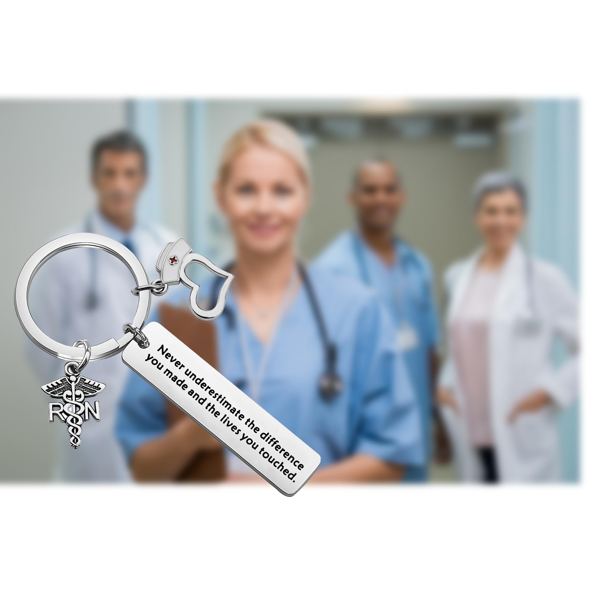 BAUNA RN Nurse Gifts Medical Students Keychain Nurse Retirement Gift