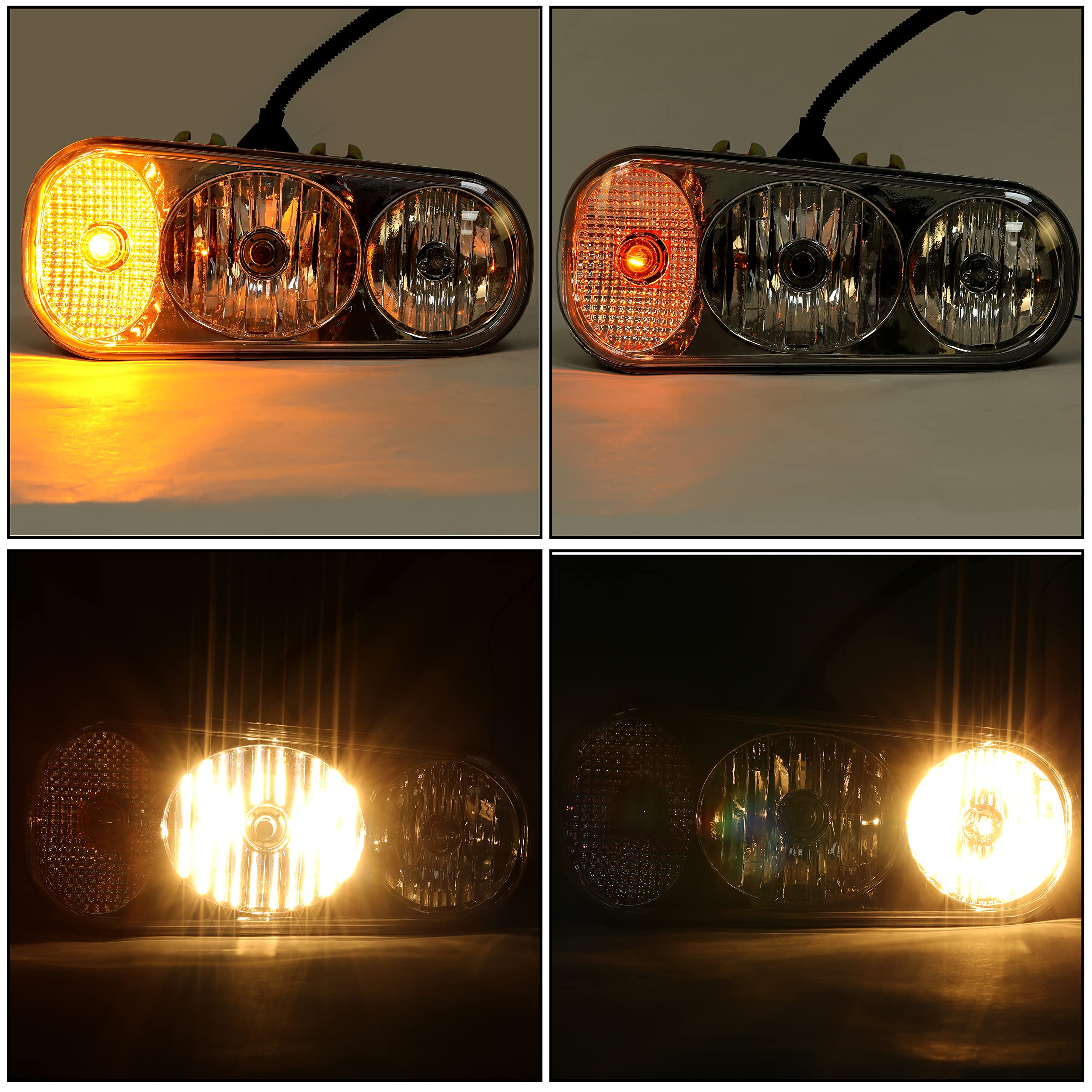 ECOTRIC Universal Halogen Snow Plow Lights Kit Compatible with Boss Western Meyer Blizzard Curtis Snowdog