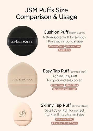 JUNG SAEM MOOL Cushion Puff Natural Cover Puff for Smooth Fitting with The Round Shape 2.1 Inch