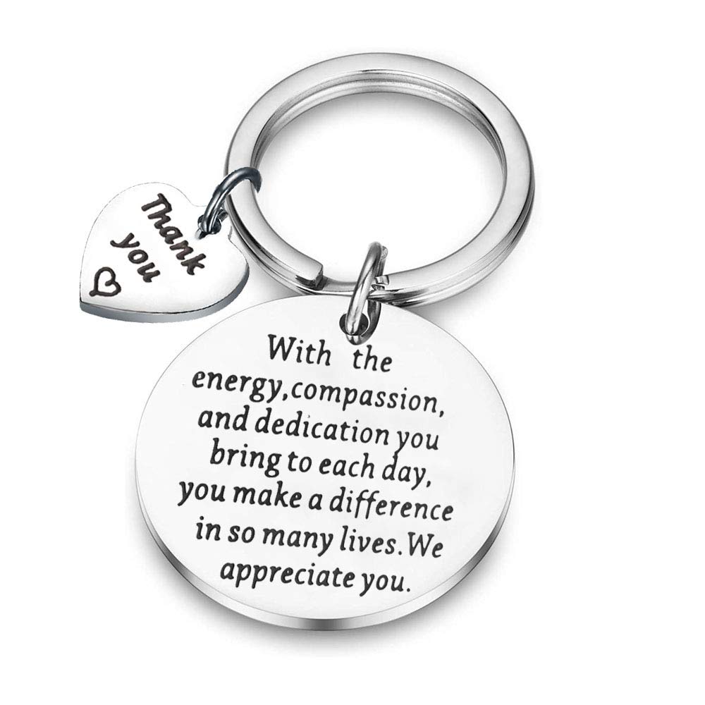 BAUNA Thank You Jewelry Social Worker Gift You Made Difference Key Ring