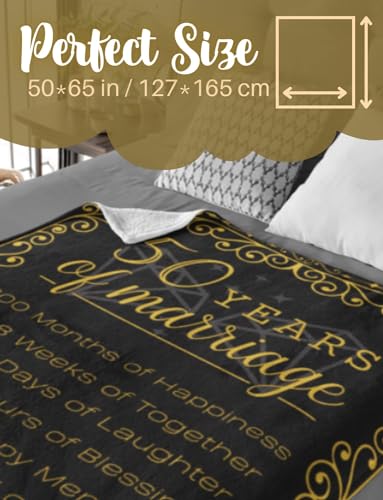 InnoBeta 50th Wedding for Couple and Parents, Valentine's Day Gifts, 50th Anniversary Blanket for Golden Wedding, Soft Throw Blanket 50"x65"