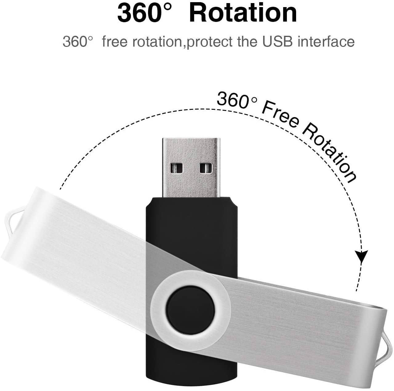 Bulk USB Flash Drive 10 Pack 512MB Flash Drive USB Drive 512 MB Thumb Drive Bulk Flash Drives Swivel Drive USB 2.0 (512MB 10PCS Black)