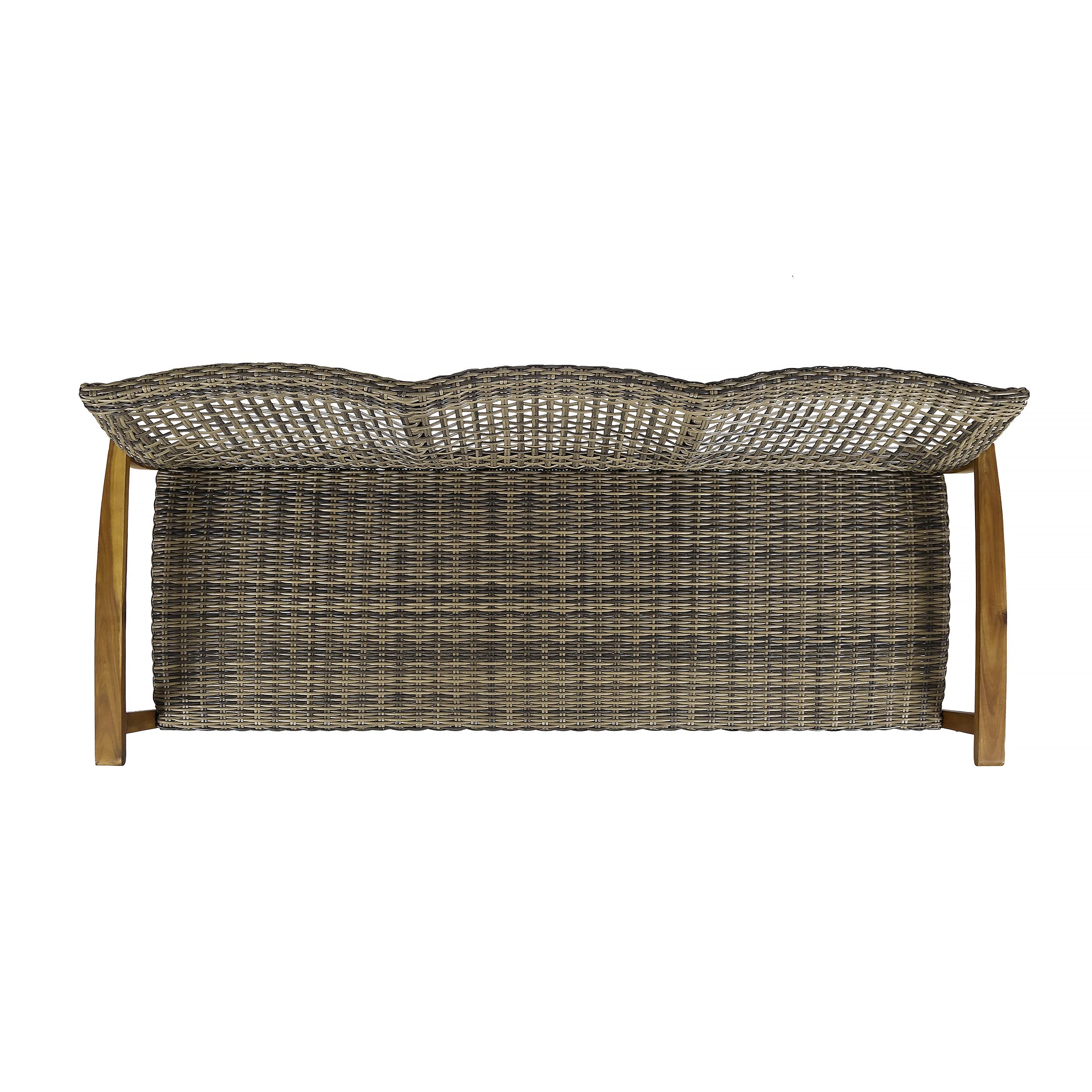Christopher Knight Home Marcia Outdoor Wood Sofa, Wicker, 75.50 x 31.00 x 31.50, Gray, Natural Stained Finish