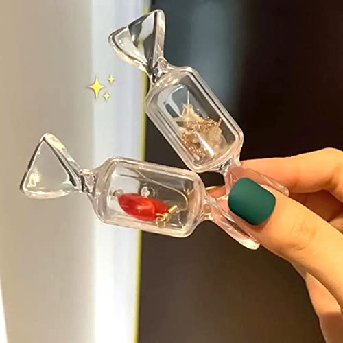 LapangZi 10 Pcs Candy Shaped Mini Box Transparent Jewelry Storage Containers Travel Plastic Containers Storage Case for Small Decorations Items