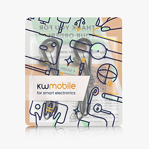 kwmobile Straps Compatible with Beats Studio Buds - 2X Silicone Holder for Wireless Earphones - Black/Black