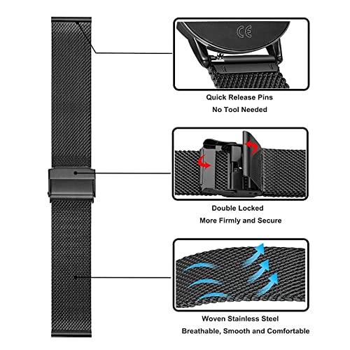 FoundEast Wrist Strap Intended for Cuszwee 1.85'' Smart Watch Band, Replacement Metal WristBand for Cuszwee 1.85'' Smartwatch Stainless Steel Bracelet Adjustable Loop (Silver+Rose Gold)