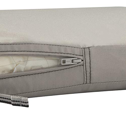 Classic Accessories Ravenna Water-Resistant 23 x 20 x 4 Inch Outdoor Back Cushion Slip Cover, Patio Furniture Cushion Cover, Mushroom
