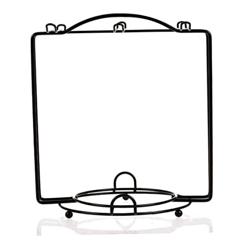 BUJIATANG 2 in 1 Tea Cup Holder Stand with Saucer Holder Stainless Steel Mug Tree Rack for 6 Mugs Metal Wire Coffee Cup Rack for Kitchen Black
