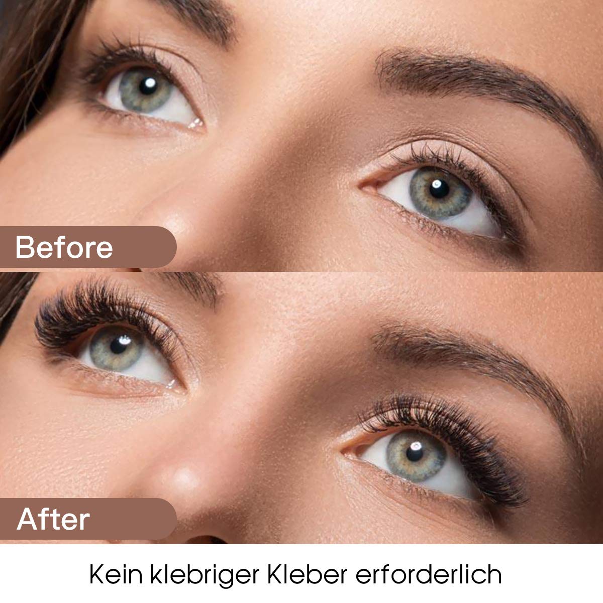 Brightup Magnetic Eyelashes with Eyeliner, 6 Pairs 3D Natural Look Reusable False Magnetic lashes, 2 Tubes Long Lasting Magnetic Eyeliner, Twinkle Mirror Box with Tweezers, Ideal For Gift