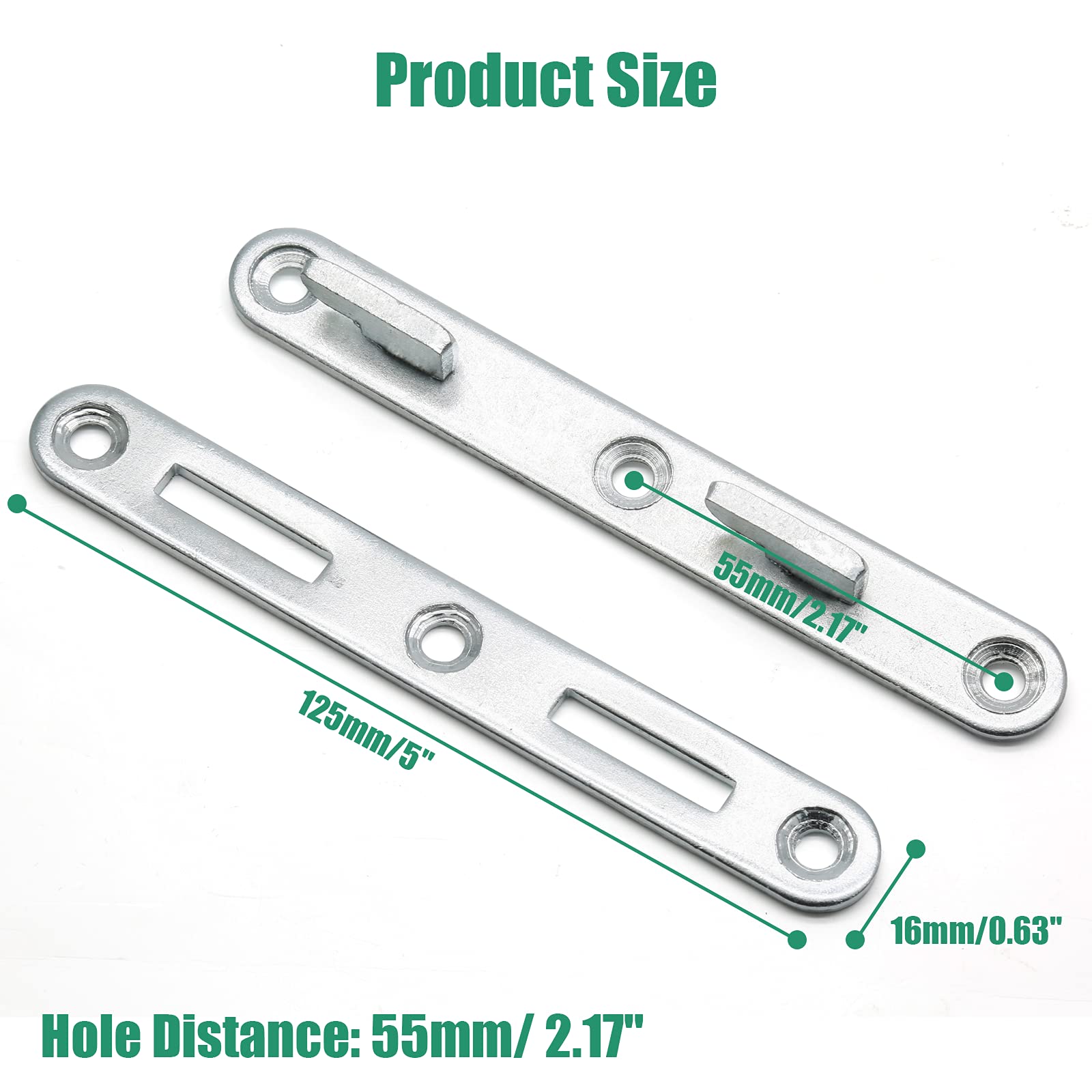 BokWin 4 PCS Wood Bed Rail Connecting Fittings,5 Inch Thicken Bed Rail Fasteners Zinc Round Bed Hook