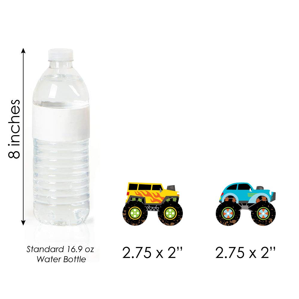 Big Dot of Happiness Smash and Crash - Monster Truck - DIY Shaped Boy Birthday Party Cut-Outs - 24 Count