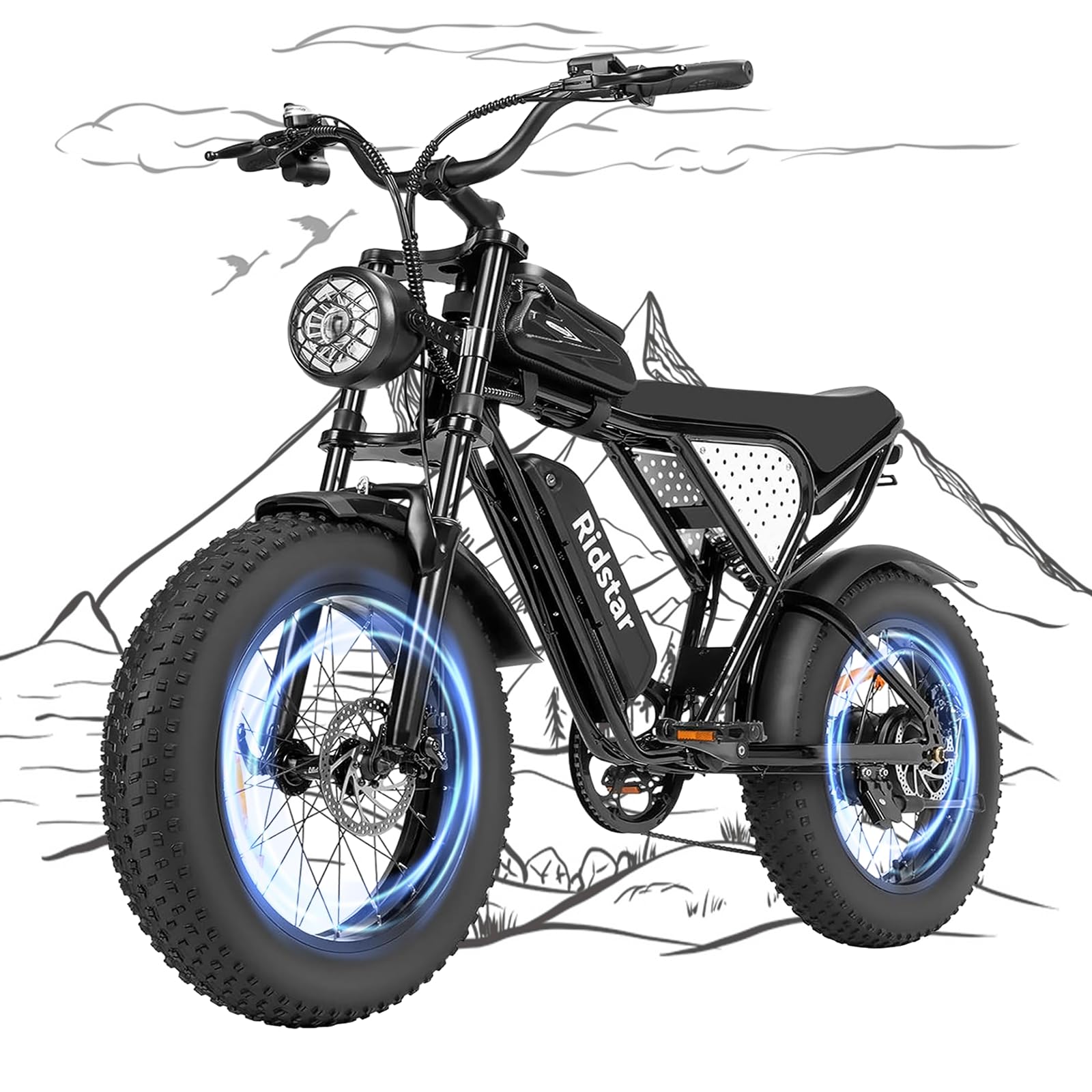 BENIFORE Electric Bike for Adults, 1000W 25MPH Electric Motorcycle, 20" Fat Tire Ebikes