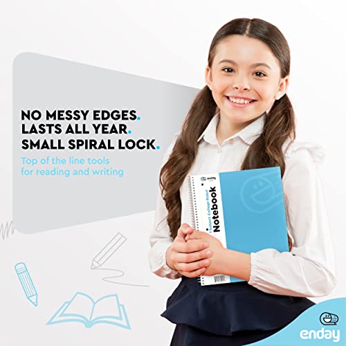 Enday College Ruled Notebook, 1 Subject Notebook College Ruled, Hardcover Spiral Bound Notebooks for School and College, 70 Sheets lined Notebook (6 Pack)
