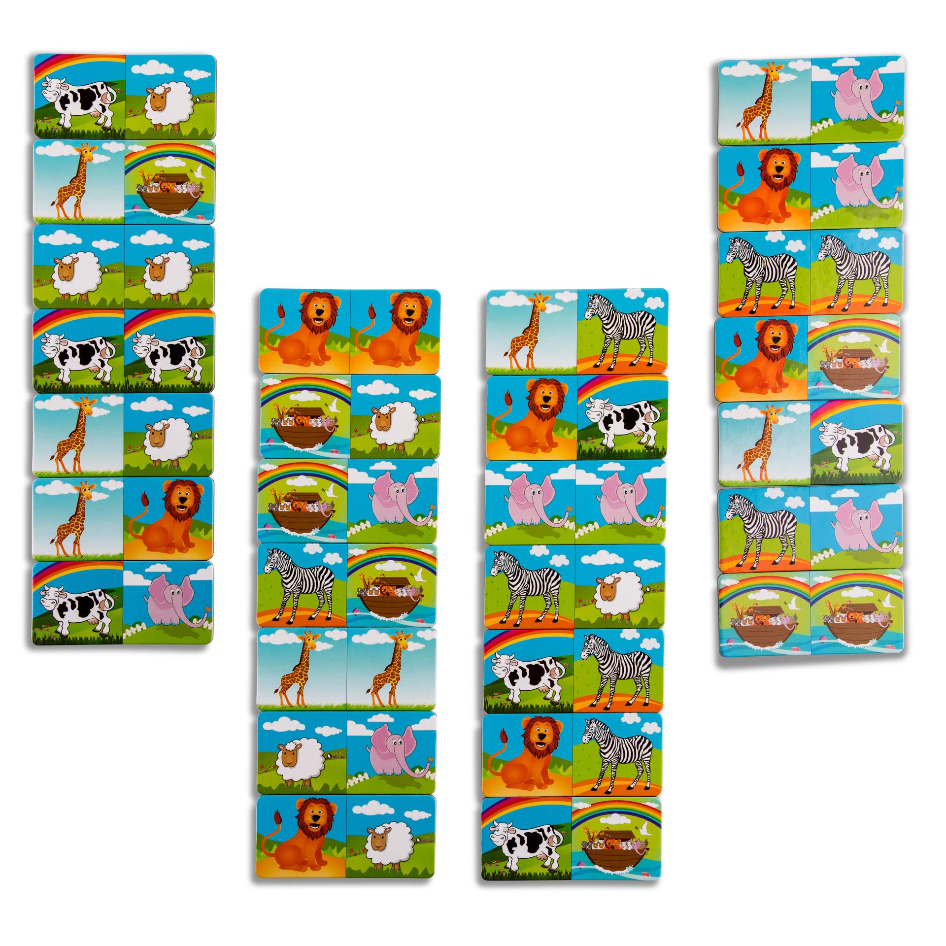 Noah's Ark Animals Domino Game - Fun Family Magnetic Playset. an Educational Biblical Story Learning Game for Kids Ages 3 and Up.