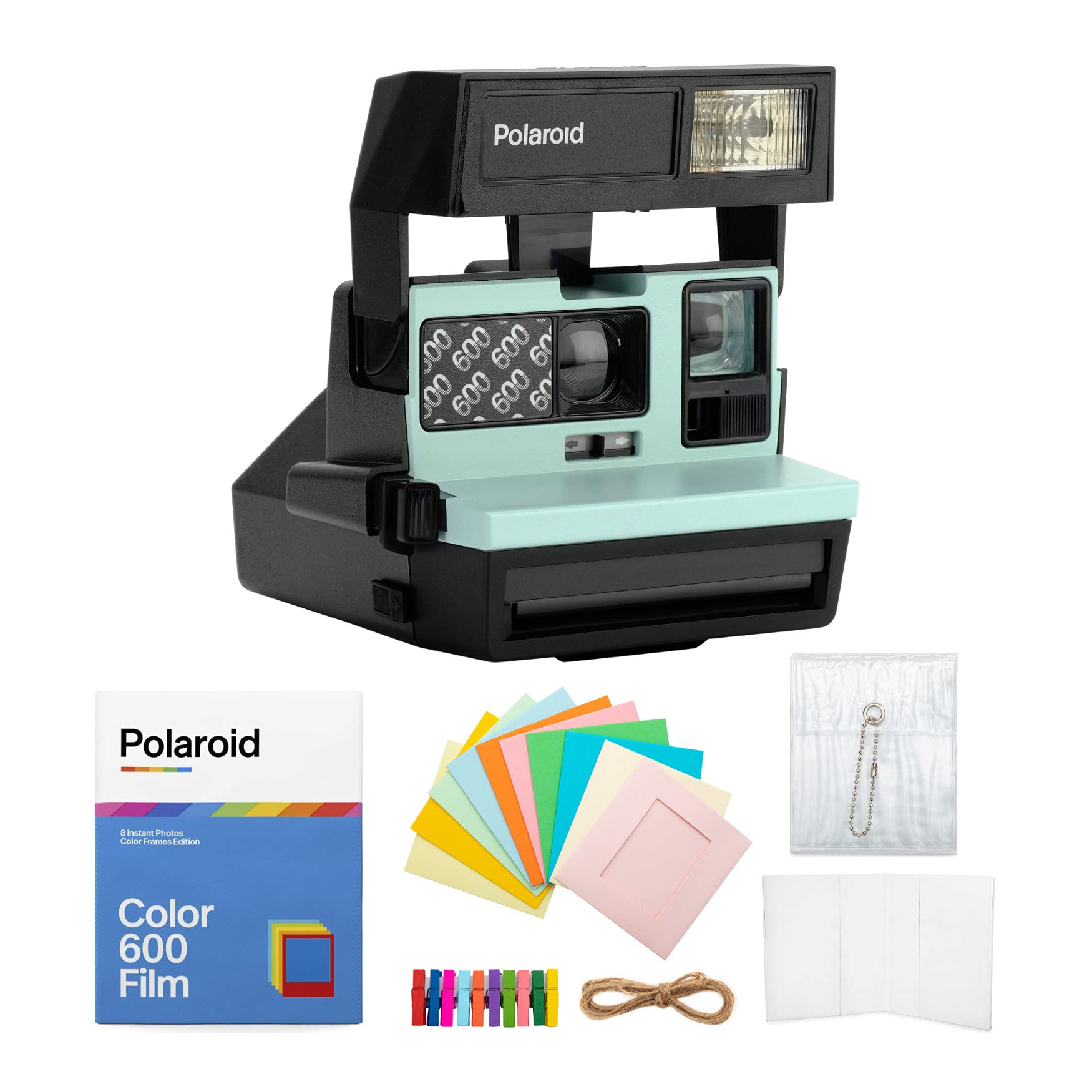 Polaroid 600 Instant Camera (Arctic Blue) Bundle with Polaroid Originals Color Instant Film for 600 Cameras (8 Exposures) and Film Accessories (3 Items)