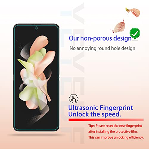 Galaxy Z Flip 4 5G Screen Protector + Camera Lens Protectors By YEYEBF, [2+2 Pack] Full Coverage Screen Protector for Galaxy Z Flip 4 [Case-Friendly][Anti-Shatter][3D Glass]